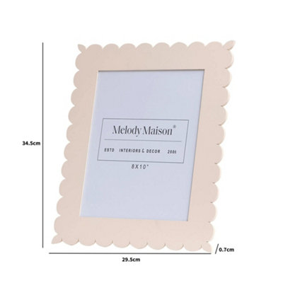 Melody Maison Large Pink Scalloped Portrait Photo Frame - 8x10