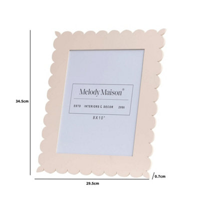Melody Maison Large Pink Scalloped Portrait Photo Frame - 8x10