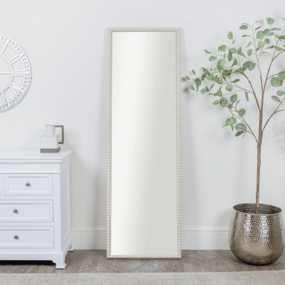 Melody Maison Large Rectangle Taupe Bobbin Bobble Wall Mirror 168cm x 54cm