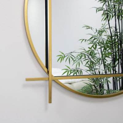Melody Maison Large Round Gold Wall Mirror 97cm x 97cm