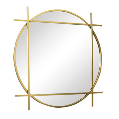 Melody Maison Large Round Gold Wall Mirror 97cm x 97cm