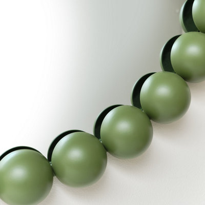 Melody Maison Large Round Olive Green Bobble Bobbin Wall Mirror 80cm x 80cm