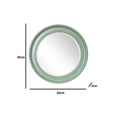 Melody Maison Large Round Sage Green Wall Mirror 80cm x 80cm