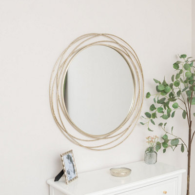 Melody Maison Large Round Silver Swirl Mirror 92cm x 92cm