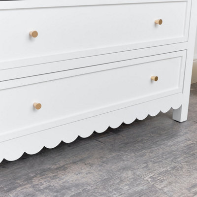Melody Maison Large Scalloped 3 Drawer Chest of Drawers - Staunton ...
