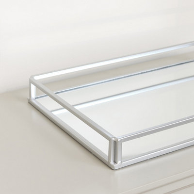 Melody Maison Large Silver Mirrored Cocktail Tray