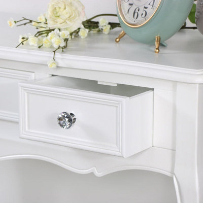 Melody Maison Large White 3 Drawer Console/Dressing Table - Victoria Range