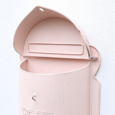 Melody Maison Light Pink Wall Mounted Metal Post Box