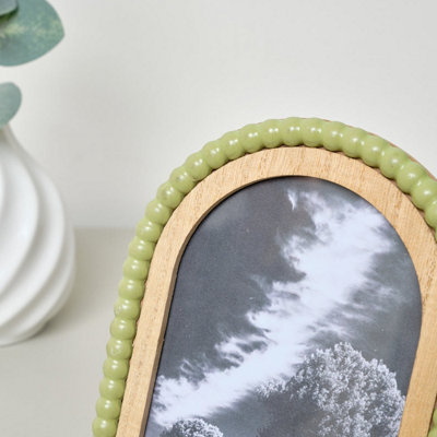 Melody Maison Olive Green Arched Bobble Portrait Photo Frame - 4 x 6