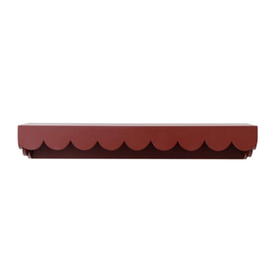 Melody Maison Oxblood Dark Red Scalloped Wall Storage Shelf - 61cm