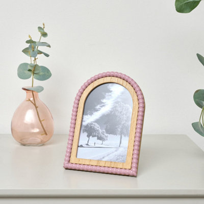 Melody Maison Pale Pink Arched Bobble Portrait Photo Frame - 4 x 6
