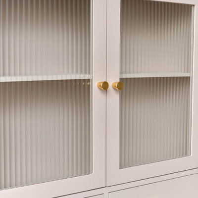 Melody Maison Pink Reeded Glass Wall Cabinet with Drawers