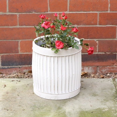Melody Maison Round Distressed Ivory Planter