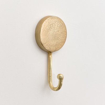 Melody Maison Round Gold Hammered Wall Hook - 18.5cm