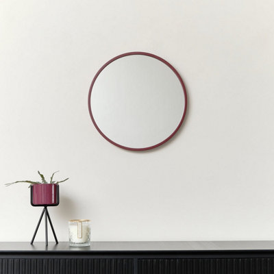Melody Maison Round Plum Red Wall Mirror 40cm x 40cm