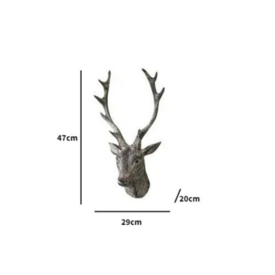 Melody Maison Rustic Wall Mounted Metal Stag Head