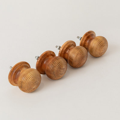 Melody Maison Set of 4 Large Wooden Swirl Drawer Knobs
