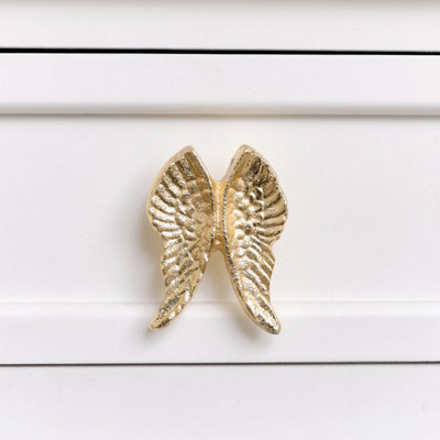 Melody Maison Shiny Gold Angel Wings Drawer Knob