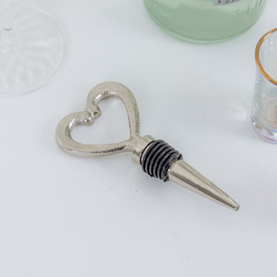 Melody Maison Silver Heart Shaped Bottle Stopper | DIY at B&Q