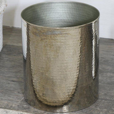 Melody Maison Silver Metal Hammered Waste Bin