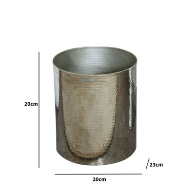 Melody Maison Silver Metal Hammered Waste Bin