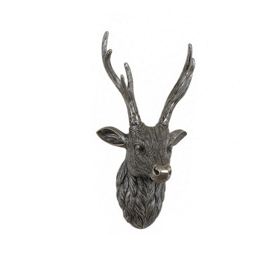 Melody Maison Silver Metal Wall Mounted Stag Head