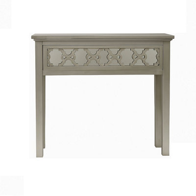 Melody Maison Silver Mirrored Lattice Console Table / Dressing Table ...