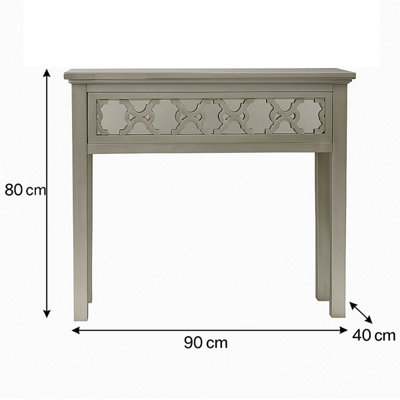 Melody Maison Silver Mirrored Lattice Console Table / Dressing Table ...