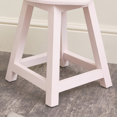 Melody Maison Small Pink Wooden Heart Stool