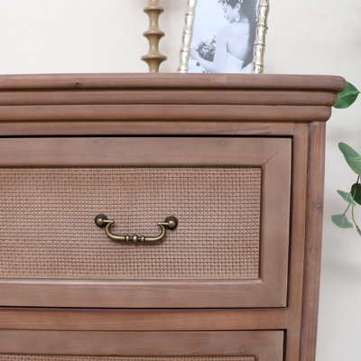 Melody Maison Solid Wood 3 Drawer Chest Of Drawers - Hessian Range
