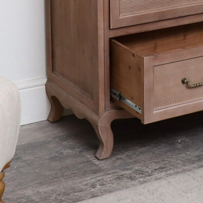 Melody Maison Solid Wood 3 Drawer Chest Of Drawers - Hessian Range