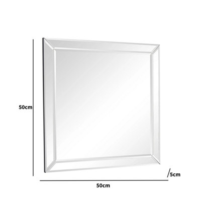 Melody Maison Square Venetian Mirrored Frame Wall Mirror 50cm x 50cm