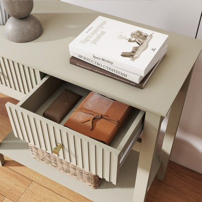 Melody Maison Taupe 2 Drawer Console / Dressing Table - Hales Taupe Range