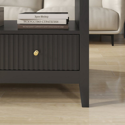 Melody Maison Two Drawer Coffee Table - Hales Black Range