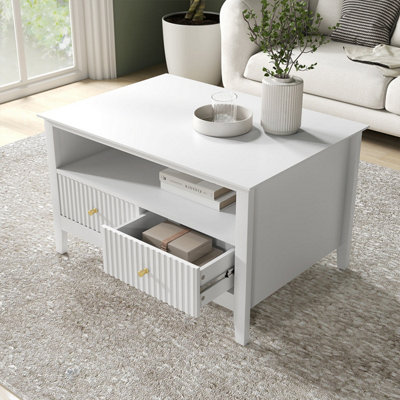 Melody Maison Two Drawer Coffee Table - Hales White Range