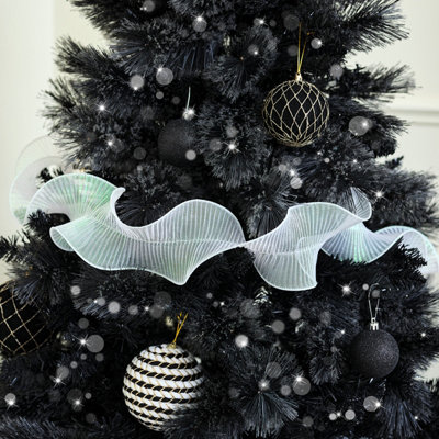 White christmas tree ribbon store