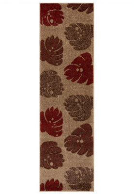 Melrose Carved Leaf Design Area Runner Rug 60/230cm