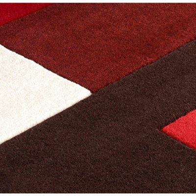 Melrose Lexus Red Soft Natural Wool Low Pile Large Area Rug 160/230cm