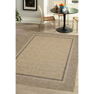 Melrose Summer Border Latte Low Pile Height 3mm Indoor Outdoor Large ...