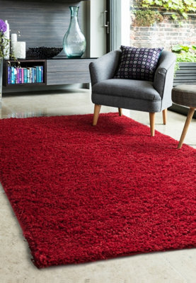 Melrose Venus Shaggy Red High Pile Large Area Rug 140/200cm
