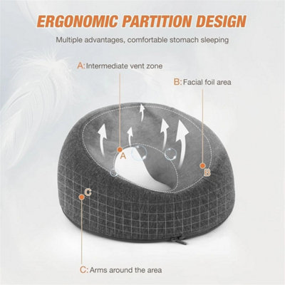 Memory Foam Face Down Pillow Desk Nap Rest Ergonomic Massage Headrest ...