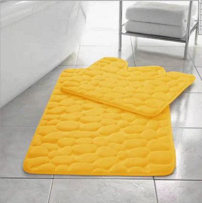 Memory Foam Pebbles Bath Mat Set 2 Piece | DIY at B&Q