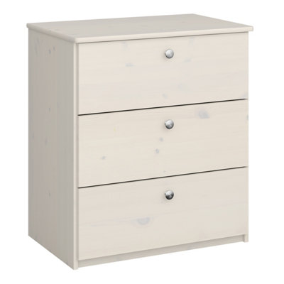 Memphis Chest of Drawers 3 Drawers, White Washed | DIY at B&Q