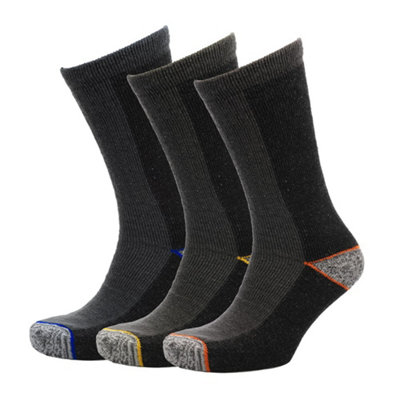 Mens 3pk Storm Ridge Heavy Weight Full Terry Work Socks Reinforced ...