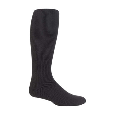 Mens Extra Long Knee High Thermal Socks - 6-11 - Charcoal