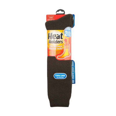 Mens Extra Long Knee High Thermal Socks - 6-11 - Forest Green