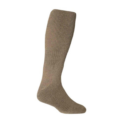 Mens Extra Long Knee High Thermal Socks - 6-11 - Stone