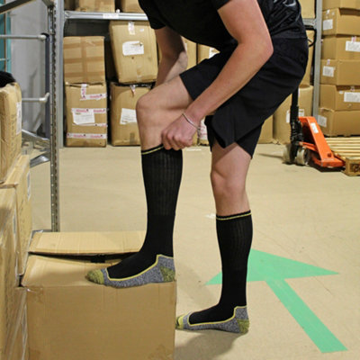 Mens Knee High Bamboo Work Socks - 6-11 - 3 Pack