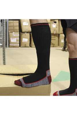 Mens Knee High Bamboo Work Socks - 6-11 - 3 Pack