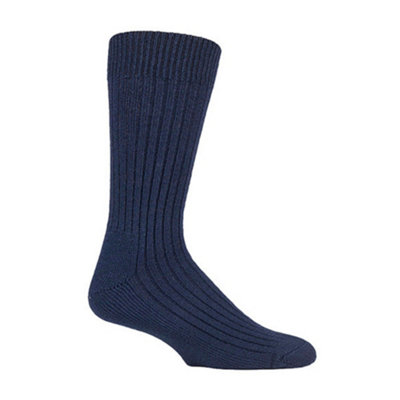 Mens Knee High Wool Rich Military Action Socks - 7-11 - Navy Blue